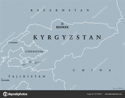 Kyrgyzstan Political Map Stock Vector Image By ©furian 161376542