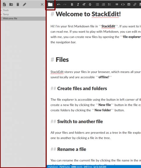 stackedit a feature rich online open source markdown editor