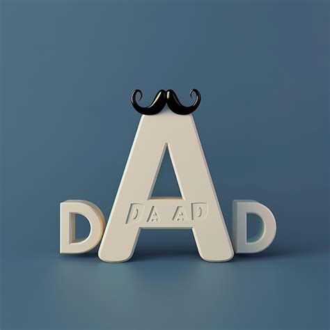 Premium Photo 3d Rendered Photos Of Write A Word Dad With Moustaches