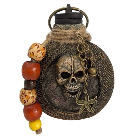 Halloween Pirate Skeleton Flask Ornament Spooky Themed Flask Ornament For Parties Costumes And