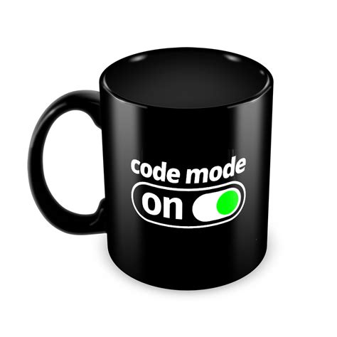 Caneca Code Mode On Preta Caneca Do Dev Canecas E Produtos De Programação