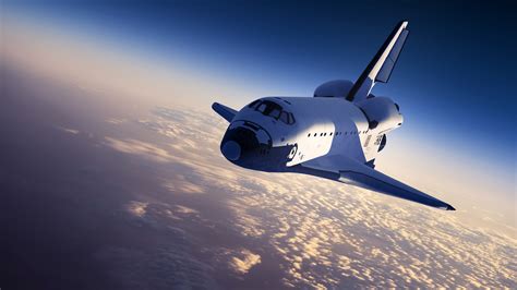 4k Ultra Hd Space Shuttle Soaring Above Cloudscape