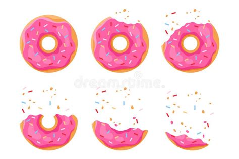 Bitten Donut Set Sequence Game Animation Of Eaten Doughnut Stage Of