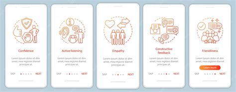 Premium Vector Hr Soft Qualities Onboarding Mobile App Page Screen Vector Templ