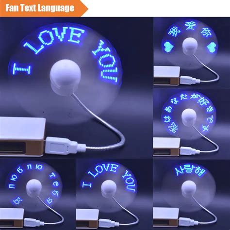 2018 Self Software Program Programmable Led Flashing Message Portable Usb Mini Fan Buy