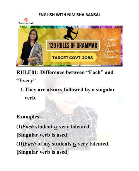 Rules Of Grammar Pdf By Nimisha Bansal Pdf