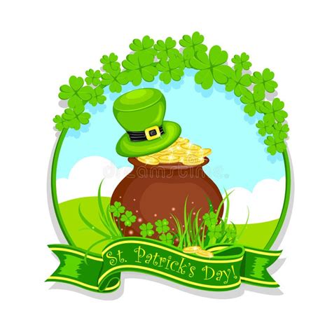 Leprechaun And Pot Of Gold Stock Vector Illustration Of Cauldron