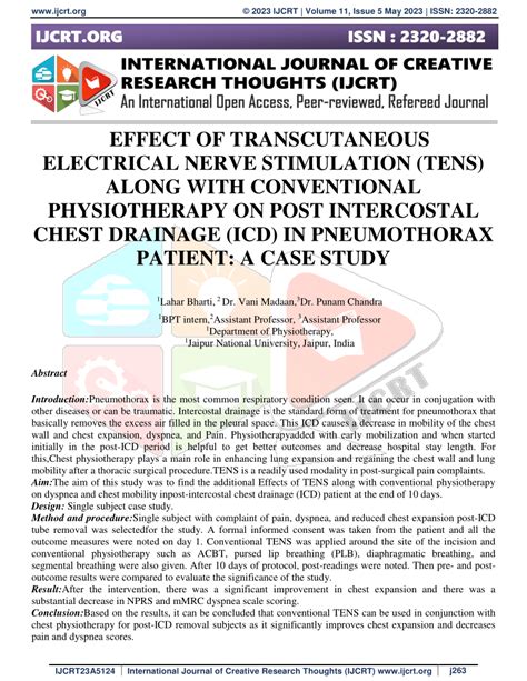 PDF EFFECT OF TRANSCUTANEOUS ELECTRICAL NERVE STIMULATION TENS