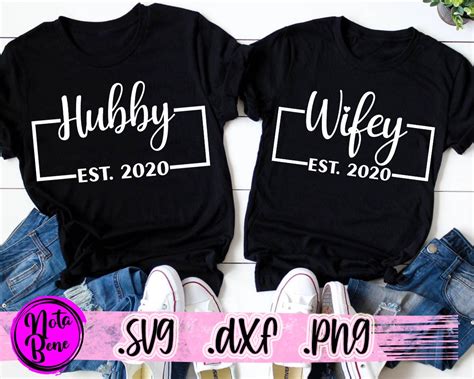 Hubby Wifey Svg Est 2020 Svg Husband And Wife Silhouette Svg Etsy