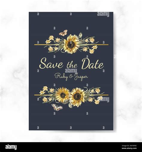 Save The Date Wedding Invitation Mockup Vector Stock Vector Image And Art