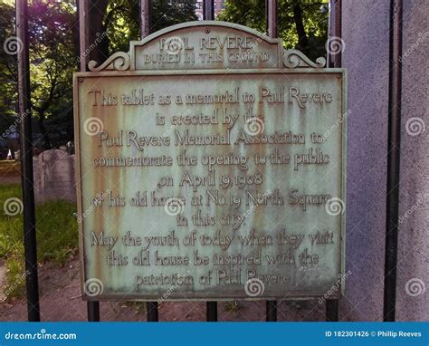 Granary Burying Ground Boston Massachusetts Usa Editorial Photo