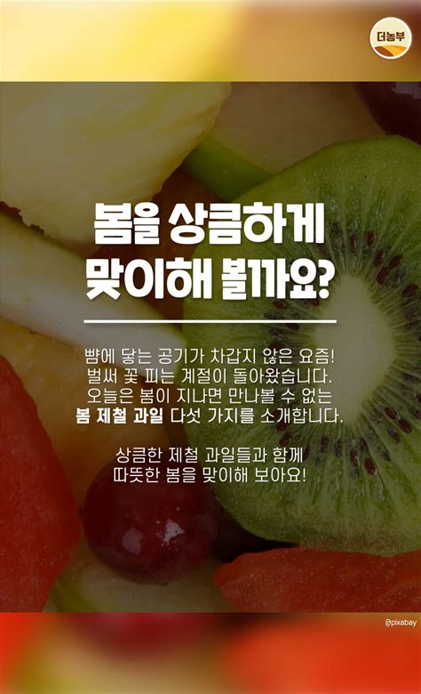 새콤달콤한 봄 맞이 봄 제철 과일 Best 5 네이버 포스트