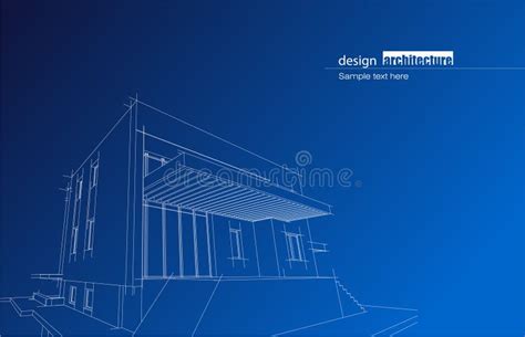 From View Of Cubic Structure House And Terrace Stock Vector