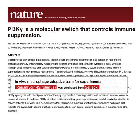 Rapamycin Ay 22989 ≥99 Hplc Selleck Mtor Inhibitor