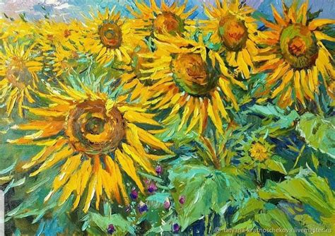 Картины картина маслом Подсолнухи в интернет магазине на Ярмарке Мастеров Картины Самара