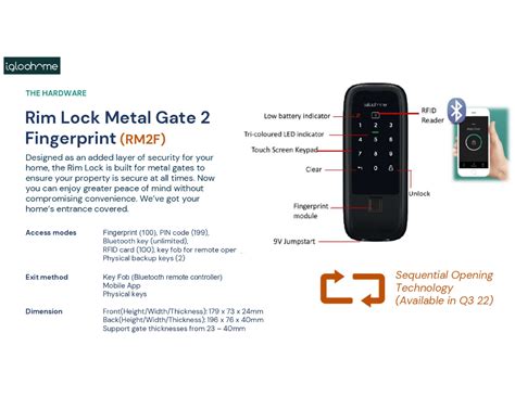 Igloohome Digital Door Lock Wooden Door Rim Lock Rw1 Digital Gate