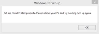 Setup Couldnt Start Properly Please Reboot Your PC And Run Set Up