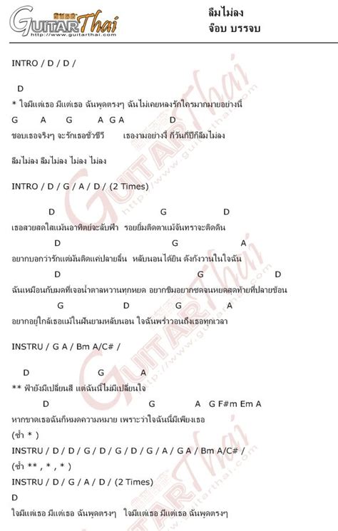 คอร์ดเพลง ลืมไม่ลง Job 2 Do คอร์ดกีต้าร์