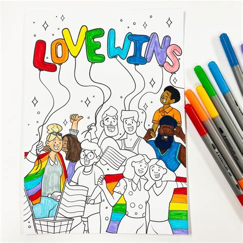 Digital Download Pride Coloring Book Pride Month Coloring Page