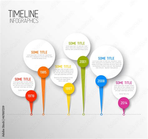 Infographic Horizontal Dark Timeline Report Template Stock Vector Adobe Stock
