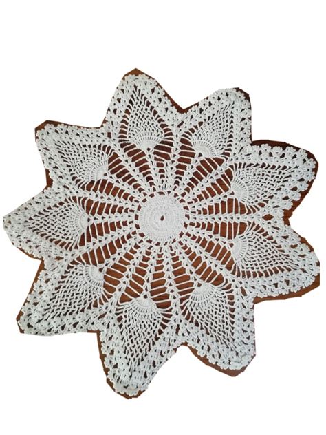 Serwetka BIAŁA 21cm SZYDEŁKOWA bawełniane nici 12754501376