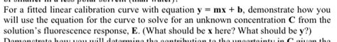 solved for a fitted linear calibration curve with equation
