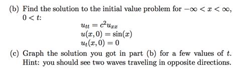 solved using d alembert s formula find a solution to the