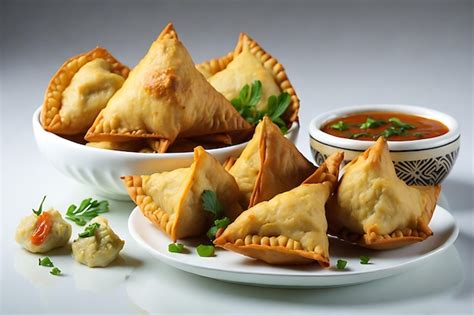 Premium Ai Image Deep Fried Samosas And Dumplings Gourmet