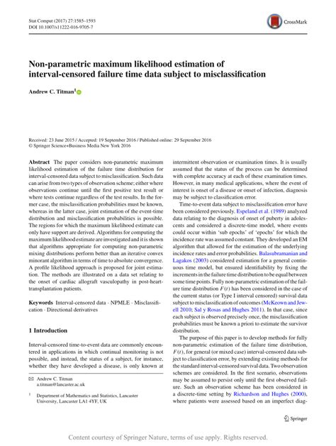 non parametric maximum likelihood estimation of interval censored