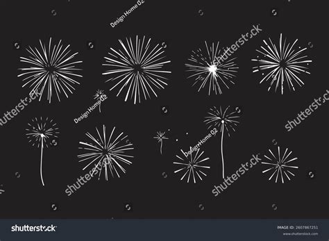 Colorful Vector Illustration Flat Fireworks Explosion Stock Vector