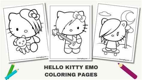 20 Emo Hello Kitty Coloring Pages Free Printable Pdfs