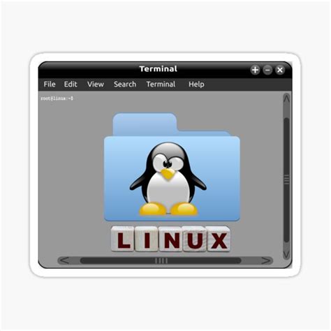Linux Penguin Over Folder Inside Terminal Sticker For Sale By