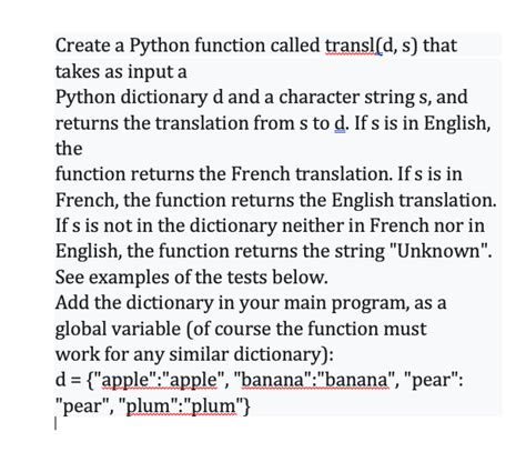 Create A Python Function Called Transld ﻿s