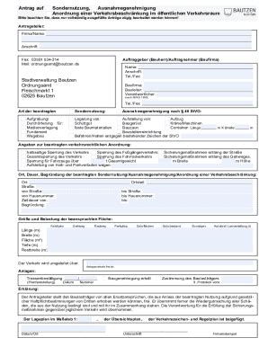 Ausfüllbar Online Antrag auf bauliche Sondernutzung gemeinsam mit der