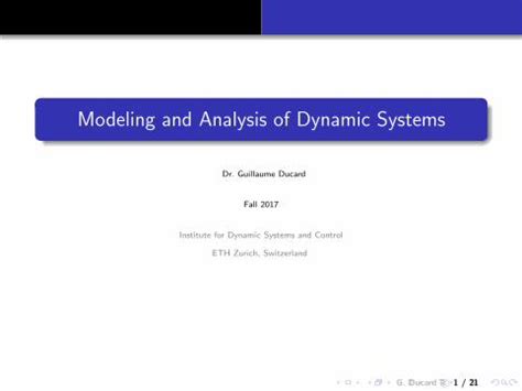 (PDF) Modeling and Analysis of Dynamic SystemsOutline 1 Lecture 4 ...