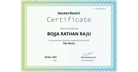 rathan raju on linkedin hackerrank skill certificate