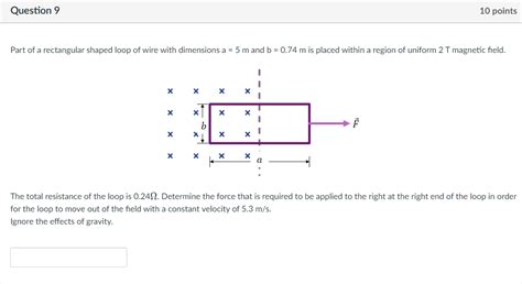 Solved Part Of A Rectangular Shaped Loop Of Wire With Chegg Com