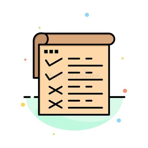 Checklist Testing Report Qa Abstract Flat Color Icon Template Stock Vector Illustration Of