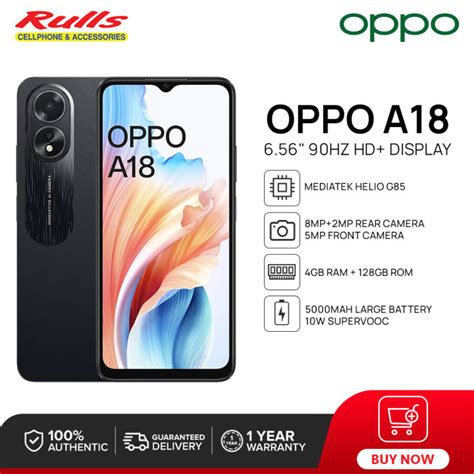 OPPO A18 Smartphone 4GB 128GB MediaTek Helio G85 6 56 90Hz HD Display 5000mAh Battery