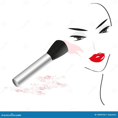 Face Sketch With Make Up Stock Vector Illustration Of Apply 18690760