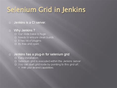 Selenium Grid And Jenkins Outline Why Selenium Grid