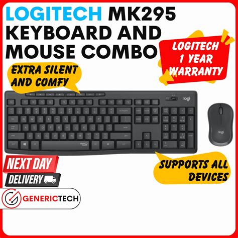 Sg Cheapest Genuine Logitech Mk295 Slim Wireless Keyboard And Mouse