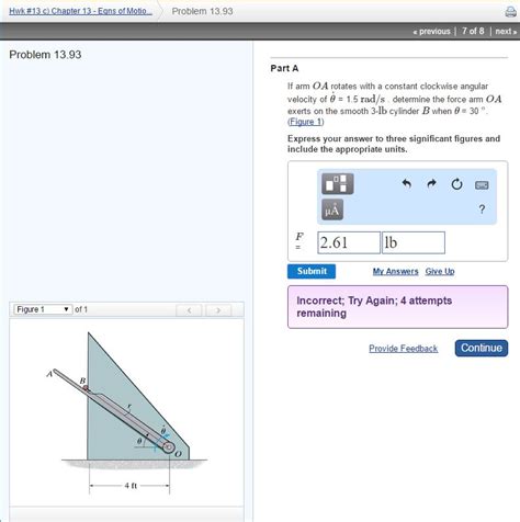 Solved If Arm Oa Rotates With A Constant Clockwise Angular Chegg