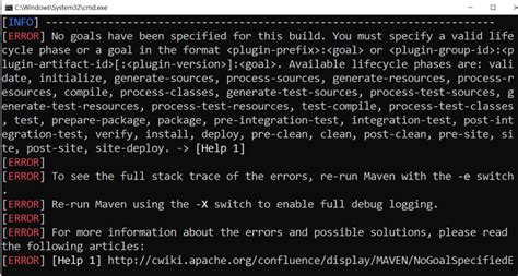 How To Fix Maven Error No Goals Specified 2024