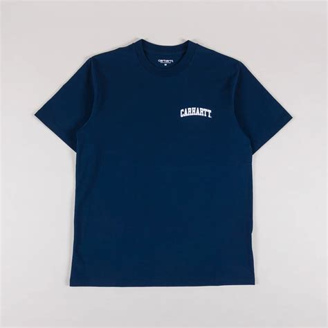 Carhartt Wip Mens Graphic University Script Logo Tee T Shirt Ink