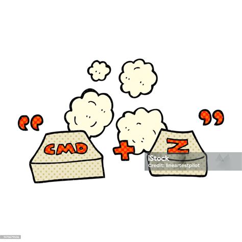 Freehand Drawn Comic Book Style Cartoon Command Z Function Stock