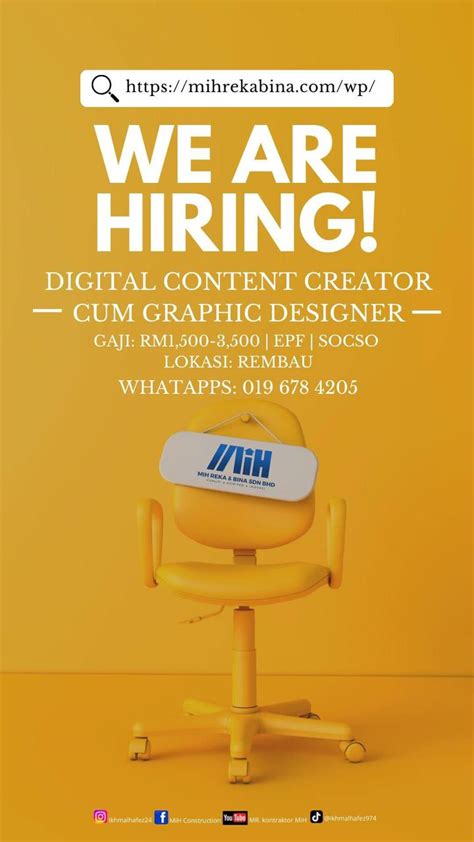 Jawatan Kosong Digital Content Creator Cum Grapic Designer Kerja Kosong Malaysia