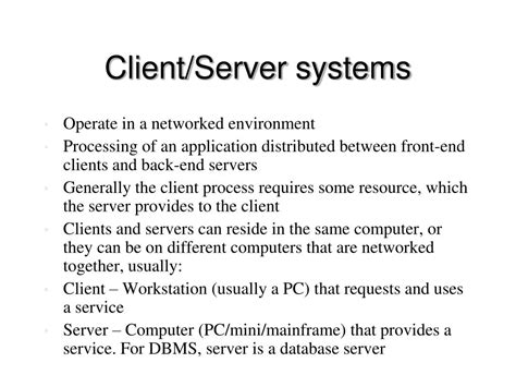 Ppt The Clientserver Database Environment Powerpoint Presentation