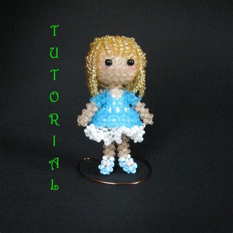 The Beaded Doll In Blue Dress Beading Tutorial Pdf Etsy Poupées