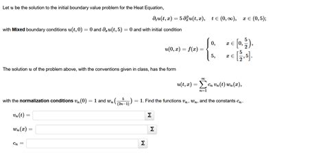 Solved Let U Be The Solution To The Initial Boundary Value